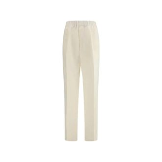 Laneus Femme, Pantalons, Blanc, Taille: 46 FR Pantalon &agrave; Pinces Avant