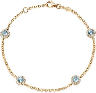 Kiki Mcdonough collier en or 18ct à diamants et topazes