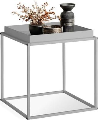 TecTake TecTake Table dappoint carr&eacute;e, 40 x 40 x 44 cm, Petite Table Basse de Salon empilable, Plateau Amovible Cadre en Acier, Meuble D&eacute;co Bout de canap&eacute;, Me