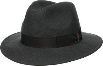 Borsalino Piemonte Traveller Wollhut Wollfilzhut Filzhut Damen/Herren - Made in Italy mit Ripsband, Ripsband Winter Herbst-Winter - 57 cm dunkelgrau