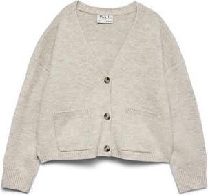 Vero Moda Vmgemma Ls V-Neck Knit Cardigan VMA Noos Sweater, Plaza Taupe, S Femme