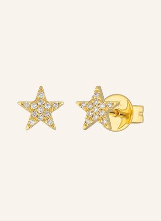 Leaf Ohrstecker Star 18 Karat Gelbgold Mit Diamanten gold