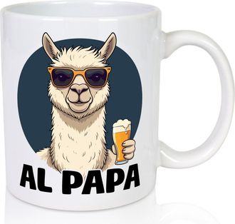 Generic Al Papa | Lama | Alpaka | Vatertag | Bier Liebhaber - Tasse Weiss - Kaffeetasse/Geschenk/Familie
