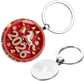 Generico Porte-cl&eacute;s en forme de cheval pour sac &agrave; dos 2026, d&eacute;coration 2D, porte-cl&eacute;s de lann&eacute;e du cheval pour voiture, pour anniversaire, remise de dipl&ocirc;me, v