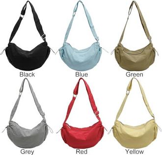Generic Cymwer Sac &agrave; bandouli&egrave;re en Nylon pour femmes, fourre-tout de couleur unie pour et travail (rouge)