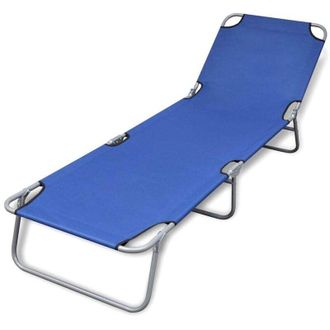 vidaXL Vidaxl - Klappbare Sonnenliege Pulverbeschichteter Stahl Blau