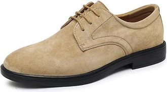 Generic Chaussures Oxford habillées for Hommes, à Lacets, Bout Rond, en Daim, Derby, Semelle en Caoutchouc antidérapante, Talon Bas et Bloc, for Bal de Promo(