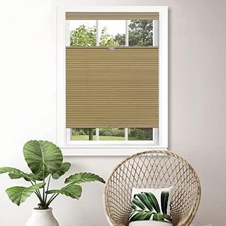 Achim Achim Home Decor Plissee-Jalousien, kabellos, 68 cm breit, 162 cm lang, Weizen - lichtfilternde, Wabenrollos f&uuml;r Fenster und Dachfenster