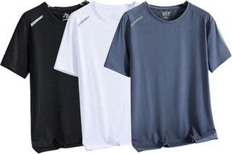 Generic T-shirts à manches courtes pour homme, sac dentraînement à manches courtes pour hommes athlétiques, séchage rapide, col rond, t-shirts décontractés dé
