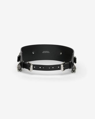 Isabel Marant Ceinture Brighton - Femme - Noir Et Argent&eacute; - Taille85 - Isabel Marant