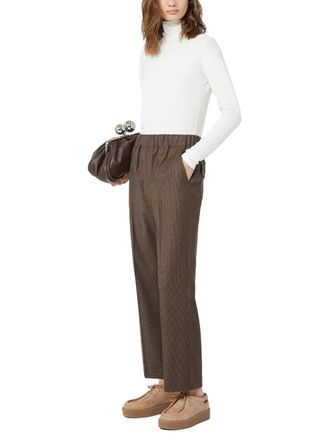 Weekend by Max Mara Wool Flannel Trousers - Brown