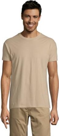 SOLS SolS Regent - Tee-Shirt Homme Manches Courtes à col Rond - 100% Coton Semi-peigné - Sable - XXL