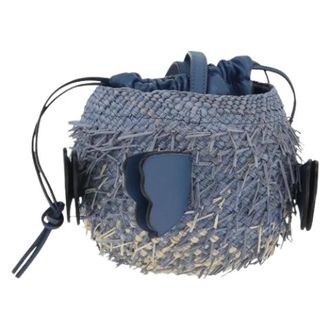 Loewe Pre-owned Raffia Shoulder Bag - - Pre-owned - Damen - Blau - ONE SIZE