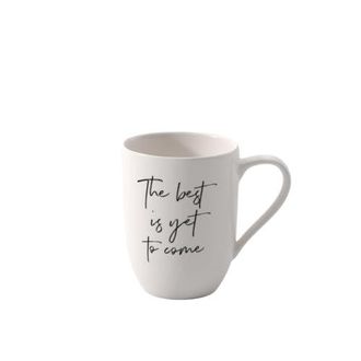Villeroy & Boch Statement, mug &agrave; anse, &laquo; The best is yet come &raquo;, 280 ml, porcelaine Premium, blanc