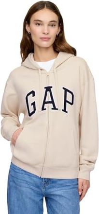 GAP Gap Sweat &agrave; Capuche zipp&eacute; avec Logo pour Femme, Chino, Large