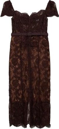 Self Portrait Robe longue droite en dentelle