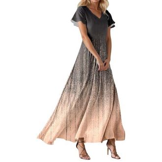 Generic Robe boh&egrave;me 2026 pour femme, cache-maillot de bain &agrave; oeillets avec poches, robe d&eacute;bardeur d&eacute;t&eacute; ample sans manches, gris, 3XL