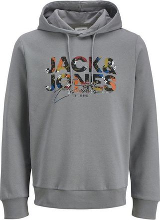 Jack & Jones Hoodie JJGEPLAS Sweat Hood mit großem Print auf der Vorderseite