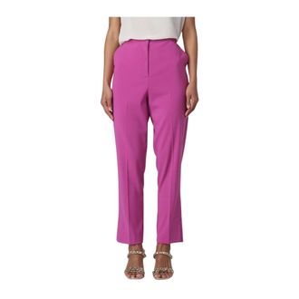 Patrizia Pepe Straight Leg Crepe Hosen - - Trousers - Damen - Rosa - XL
