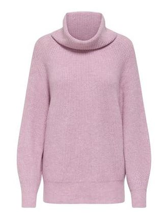 Only Loose Rollneck KNT Onlwhitney Ls Pull Ample à col roulé, Mauve Mist, M Femme