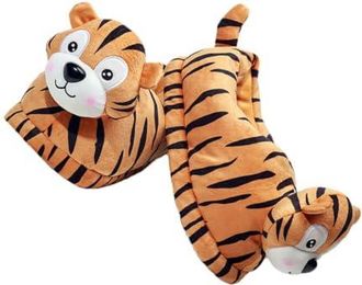 Hemobllo Pantoufles Intérieur Épaisses Coton pour Femme Chaussons Hiver Peluche Antidérapants et Confortables Modèles Tigre pour Couple S