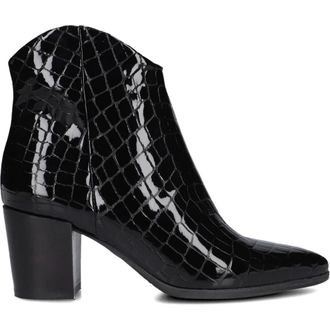 Lina Locchi Schwarze Leder Stiefeletten - - Shoes - Damen - Schwarzk - 38 EU