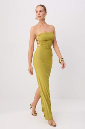 Trendyol Maxikleid ohne &Auml;rmel, gerade Passform - Abend- & Ballkleid - Gr&uuml;n