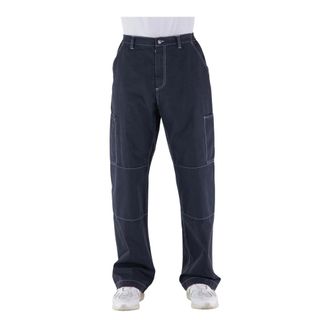 Maison Margiela Homme, Jeans, Bleu, Taille: S Pantalon droit avec broderie