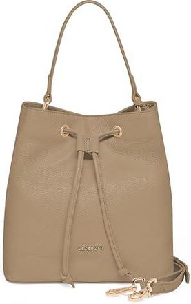 Lazarotti Bologna Sac &agrave; main en cuir v&eacute;ritable pour femme - Sac &agrave; main avec bandouli&egrave;re amovible et r&eacute;glable en longueur - 25 cm, sable, Taille unique