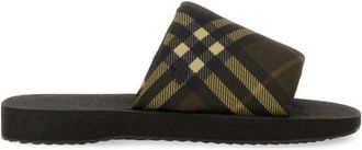 Burberry Homme, Chaussures, Multicolore, Taille: 44 EU Checkered Trek Slides In Grain