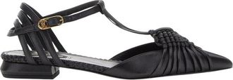 Roberto Cavalli Spitze Ballerinas mit geflochtenem Riemen - - Shoes - Damen - Schwarzk - 35 EU