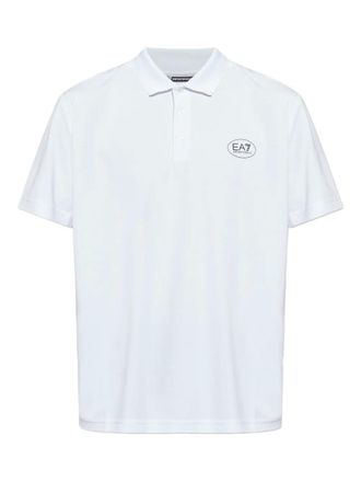 Emporio Armani polo à logo imprimé - Blanc