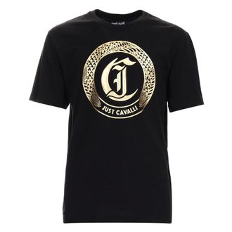 Just Cavalli Homme, Tops, Noir, Taille: XL T-shirt &agrave; col rond avec logo