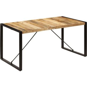 vidaXL Table de salle &agrave; manger 160x80x75 cm Bois de manguier massif
