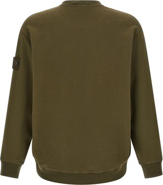 Stone Island Organic Cotton Crew Neck Sweatshirt - Olive