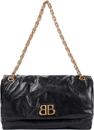 Balenciaga Hobo Bags - Monaco Chain Black Calf Leather Bag - Gr. unisize - in Schwarz - für Damen