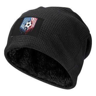 Ahdyr Bonnet en Maille gaufr&eacute;e, Polaire, Chaud, pour lhiver, Noir, pour Hommes et Femmes