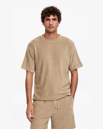 Arket T-Shirt Aus Baumwollfrottee -Beige