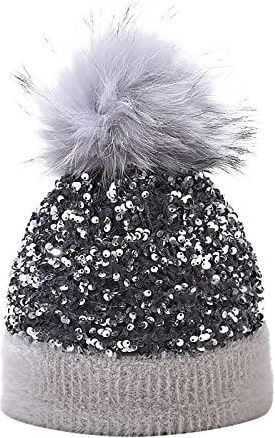 Generic Chapeau tricoté chaud pour femme - Raton laveur teint - Chapeau doreille en hiver pour entraînement par temps froid - Vie quotidienne, GY2., Taille un