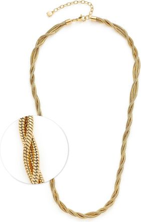Leonardo Halskette Sue - kurze Schlangen-Kette aus goldfarbenem Edelstahl - raffinierte Kordeloptik - 45-50 cm Länge - Schmuck Geschenk für Frauen - 024835