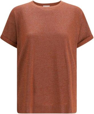 Brunello Cucinelli Femme, Tops, Brun, Taille: 44 FR T-Shirt en nylon multicolore