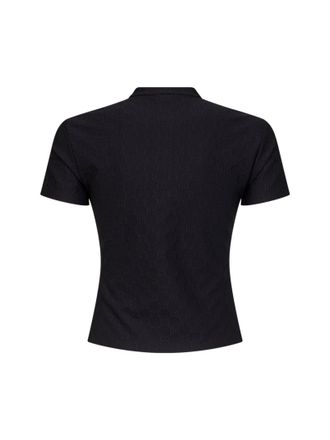 Gucci Womens T-Shirt Half-Zip Jacquard Black Viscose Polo Tops