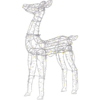 Beliani Décoration de Jardin et dIntérieur à LED en Forme de Chevreuil Argenté 92 cm Hafnir
