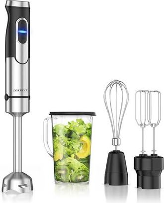 Arendo Handmixer Edelstahl 1500 Watt Set - Handr&uuml;hrger&auml;t - Stabmixer P&uuml;rierstab - Turbotaste - 4 fl&uuml;geliges Messer - Schneebesen - Doppel-R&uuml;hrquirl