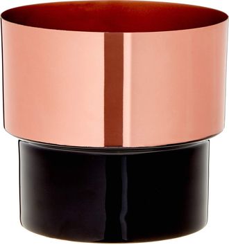 LaLe Living Blumentopf - Bakir - aus Kupfer mit Schwarz, Ø13,5x13cm als Übertopf oder Pflanzgefäß für Sukkulenten, Kräuter oder Grünpflanzen