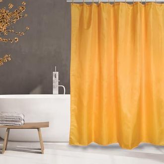 MSV Anti-Schimmel Duschvorhang - Anti-Bakteriell, waschbar, wasserdicht, Polyester, 180x200cm Safran Gelb
