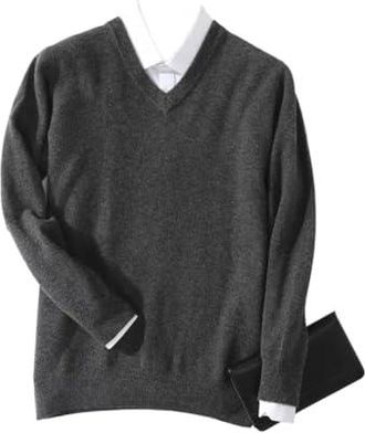 Generic Pull classique en cachemire &agrave; col en V pour homme - Pull fin et solide en tricot &agrave; manches longues, New8, M