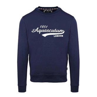 Aquascutum Sweatshirt f&uuml;r Herren, Rundhalsausschnitt (Marine)
