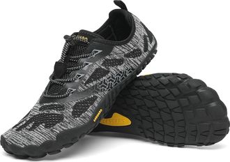 Saguaro Barfußschuhe Herren Damen Fitnessschuhe mit Zehen Sohle Bequem Atmungsaktiv Sport Traillaufschuhe rutschfest Leight Laufschuhe Outdoor Anthrazitgrau 3