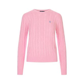 Ralph Lauren Femme, Pulls, Rose, Taille: 44 FR Pull ras du cou en maille torsad&eacute;e